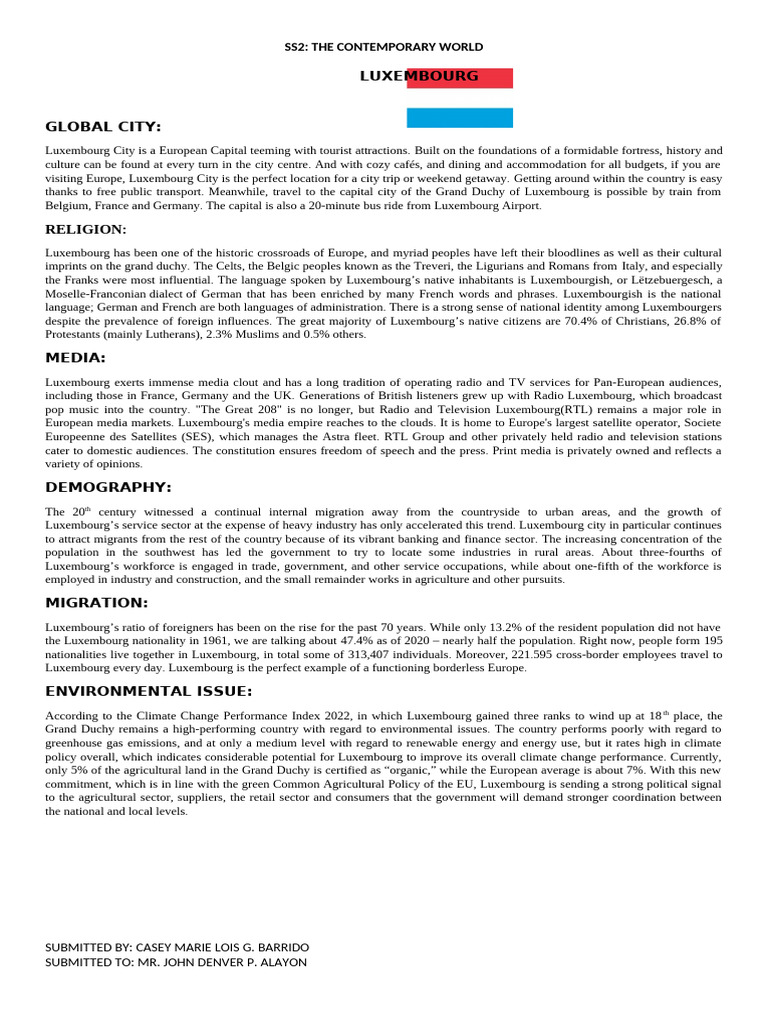 Exploring Luxembourg: Culture, Media, and Migration | PDF