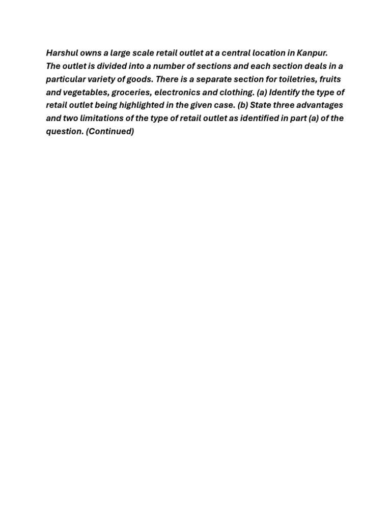 Retail Outlet Analysis in Kanpur | PDF