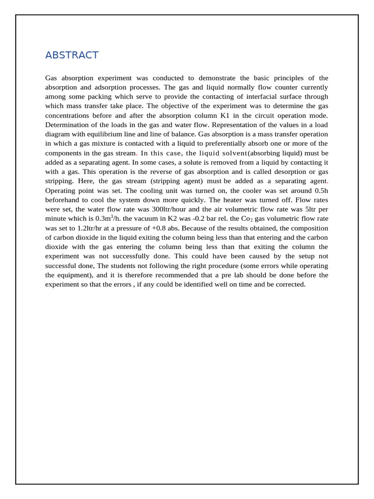 Gas Absorption | PDF | Gases | Liquids