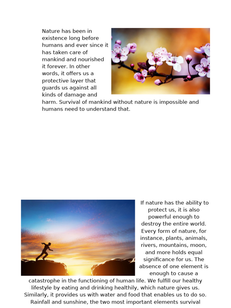 The Vital Role of Nature in Human Survival | PDF
