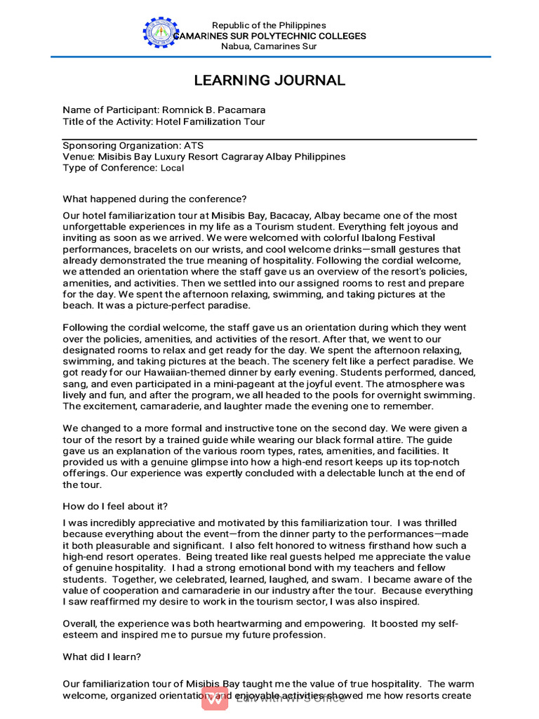 Learning Journal Off Campus 3 | PDF