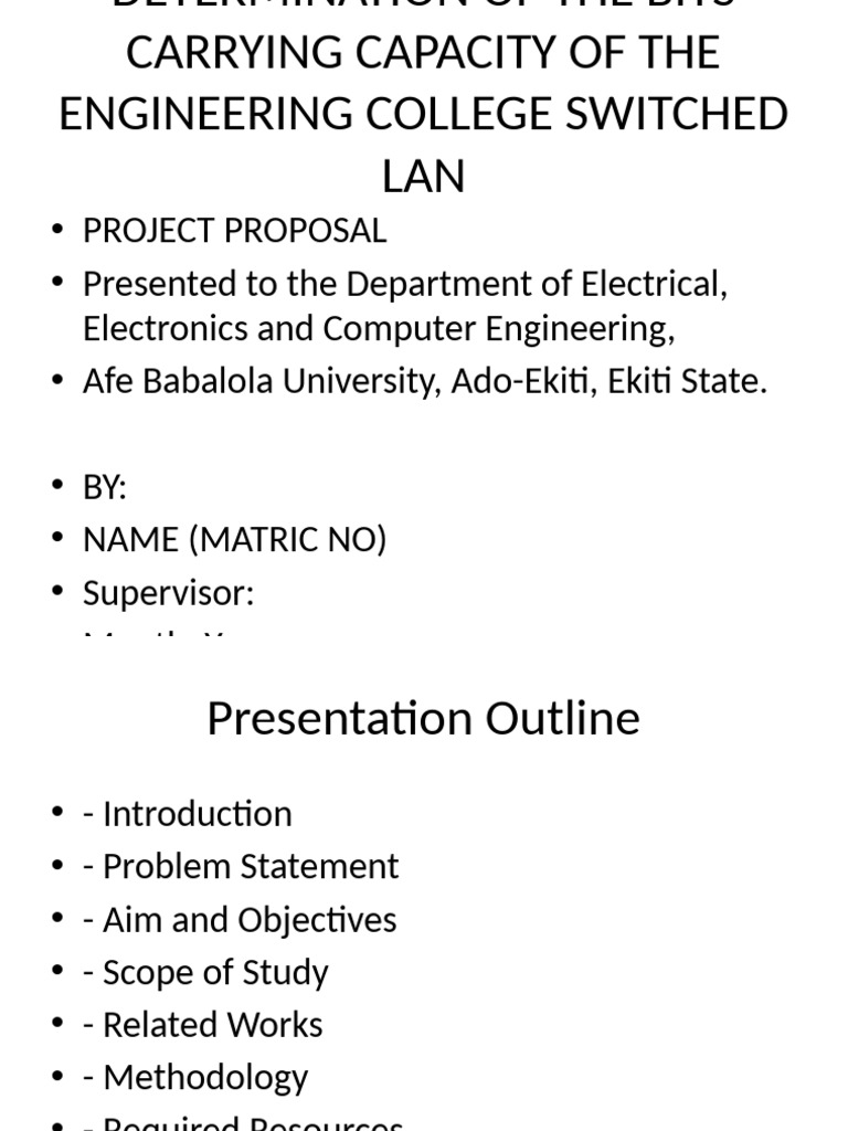 Project Proposal Presentation | PDF