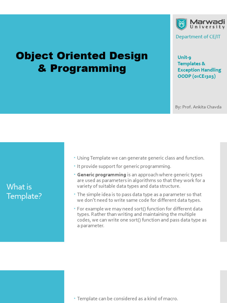 Templates and Exception Handling in C++ | PDF | Algorithms And Data ...