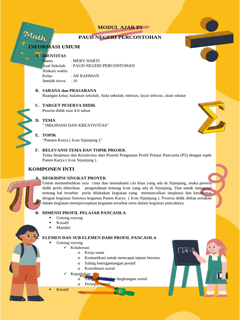 Modul P5 (Panen karya (icon sijunjung) | PDF