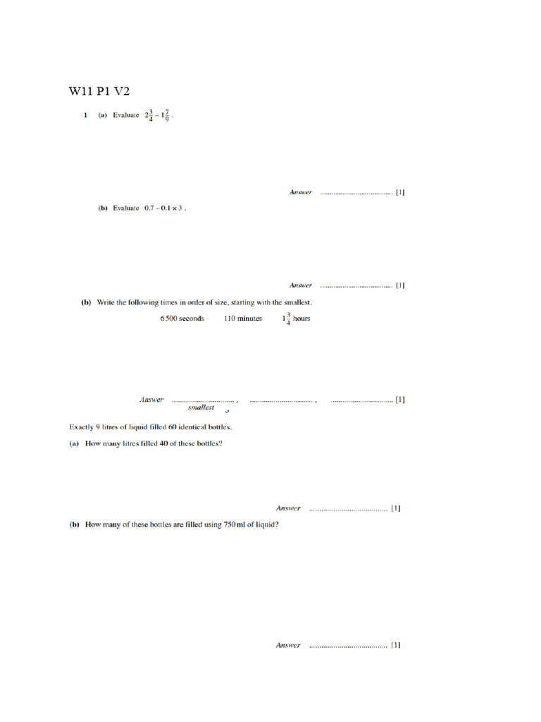 Maths Questions o Level | PDF