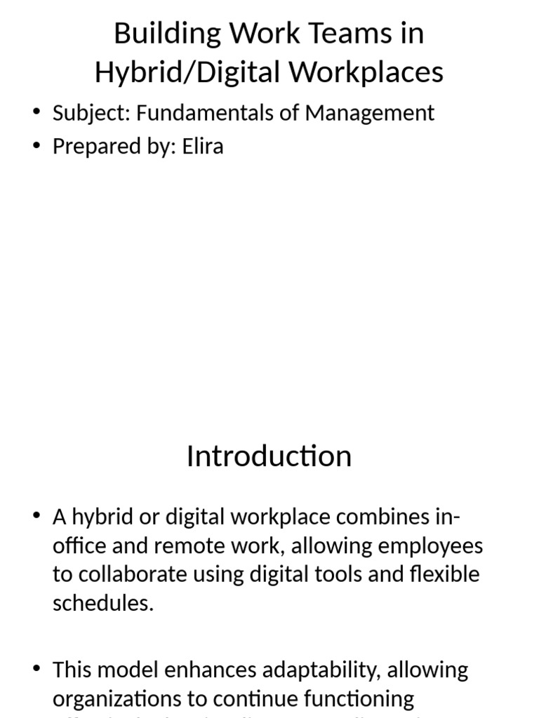 Building Work Teams in Hybrid Workplaces | PDF | Industrial And ...