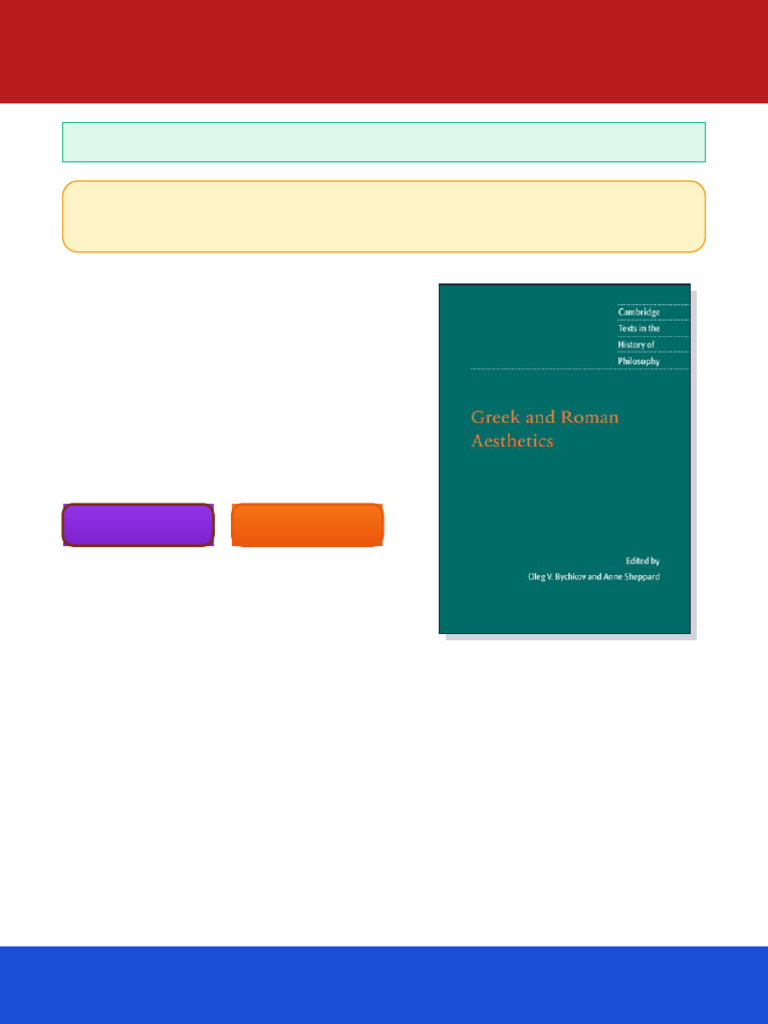Greek and Roman Aesthetics 1st Edition Oleg V. Bychkov ebook formatted ...