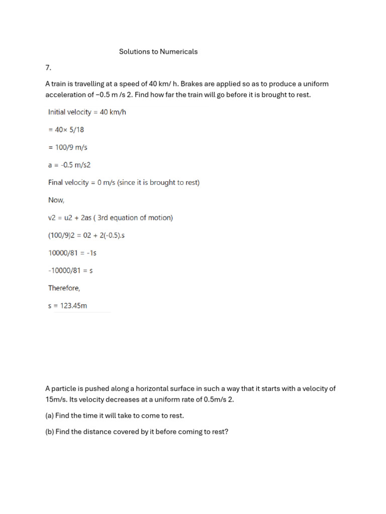 Solutions To Numericals Dated Sept 30 | PDF