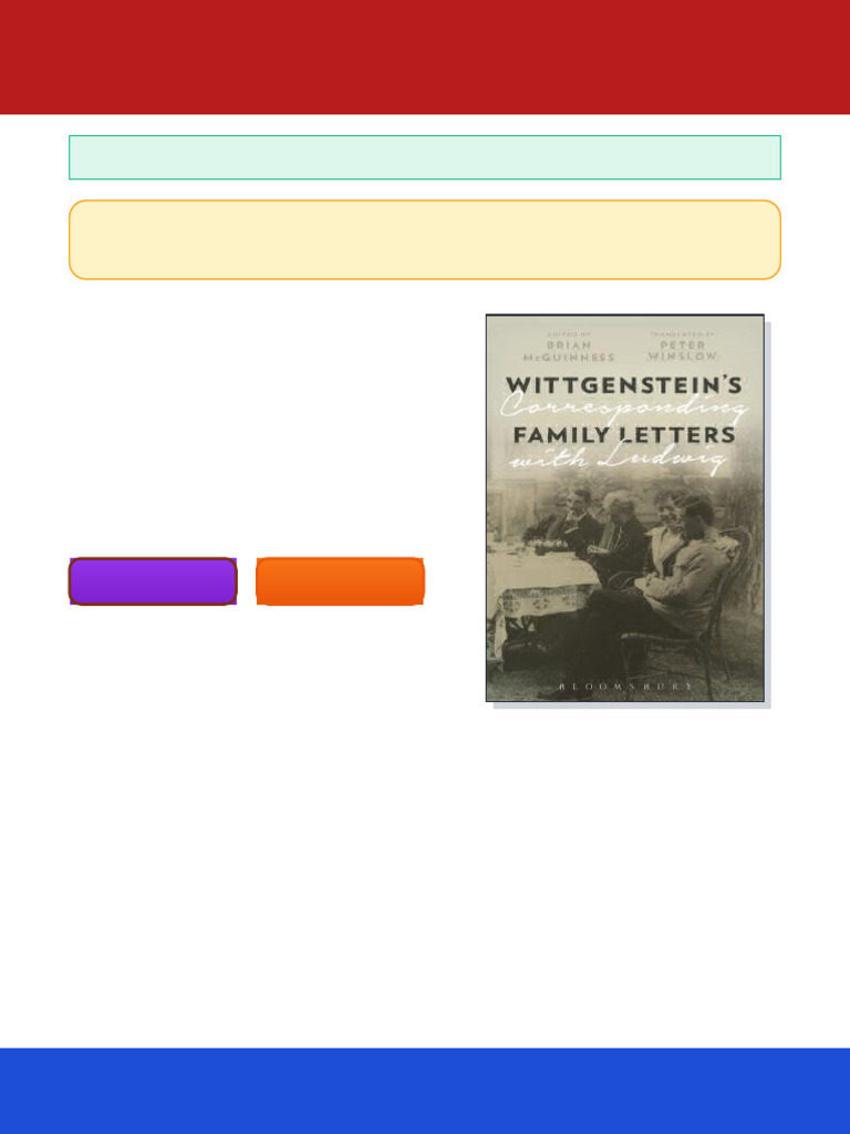 Wittgenstein s Family Letters Corresponding with Ludwig Brian ...