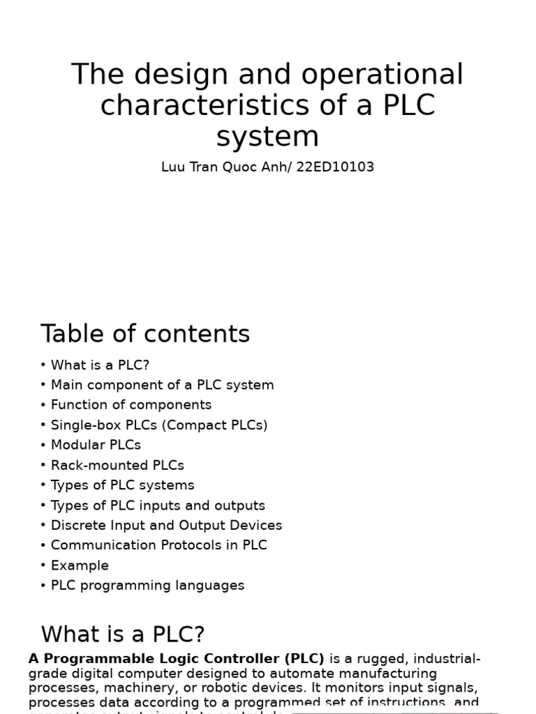 plc ppt | PDF | Programmable Logic Controller | Automation