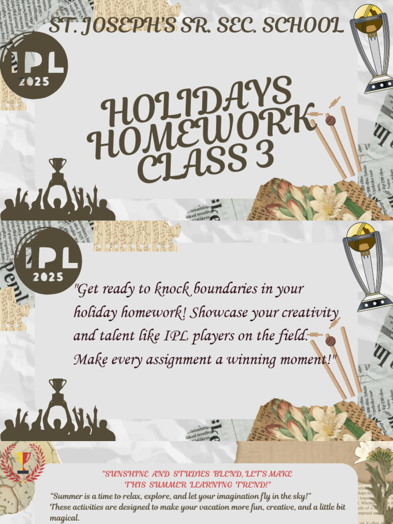 Class 3 Summer Holidays Homework | PDF | Mathematics