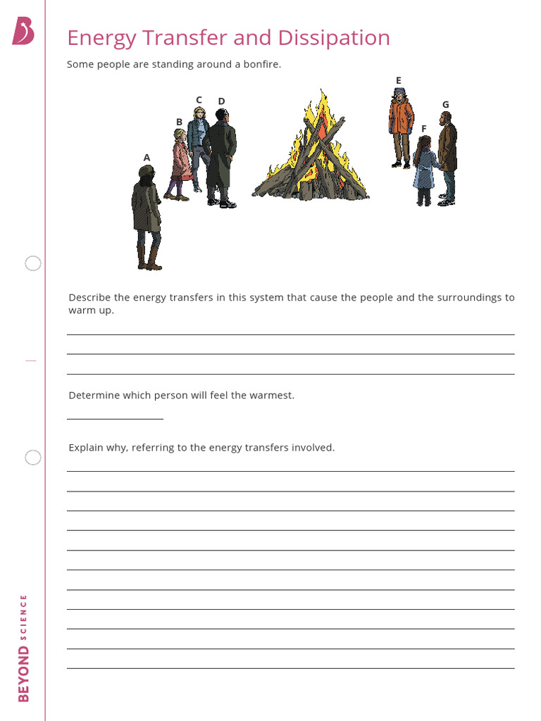 Energy Transfer and Dissipation Worksheet | PDF