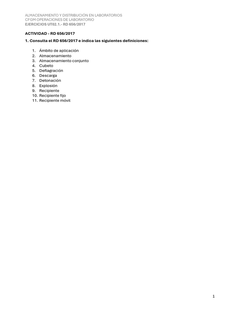 Ejer Ut03 02.1.- Definiciones Rd656-2017 | PDF