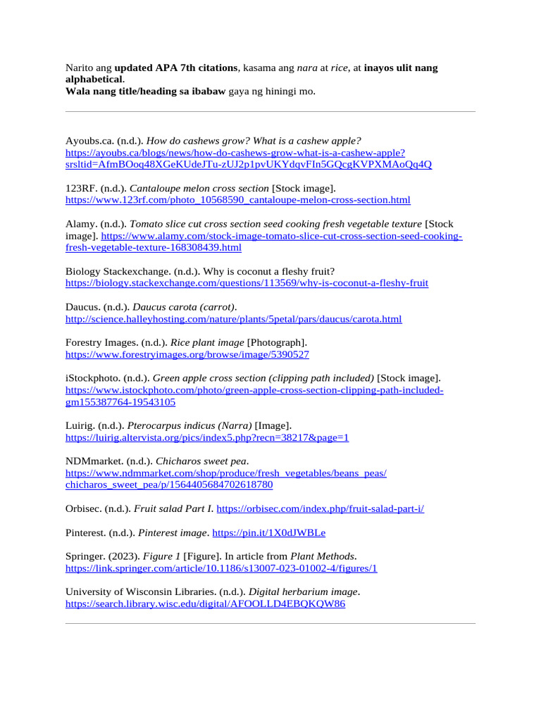 Updated APA 7th Citations Inayos Ulit Nang Alphabetical Wala Nang Title ...