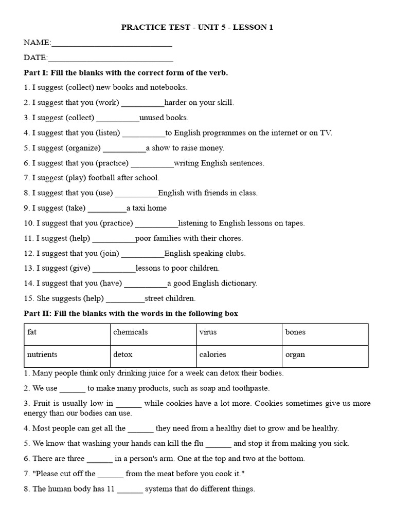 Practice Test Grade 9 Unit 5 Lesson 1 | PDF | Linguistics