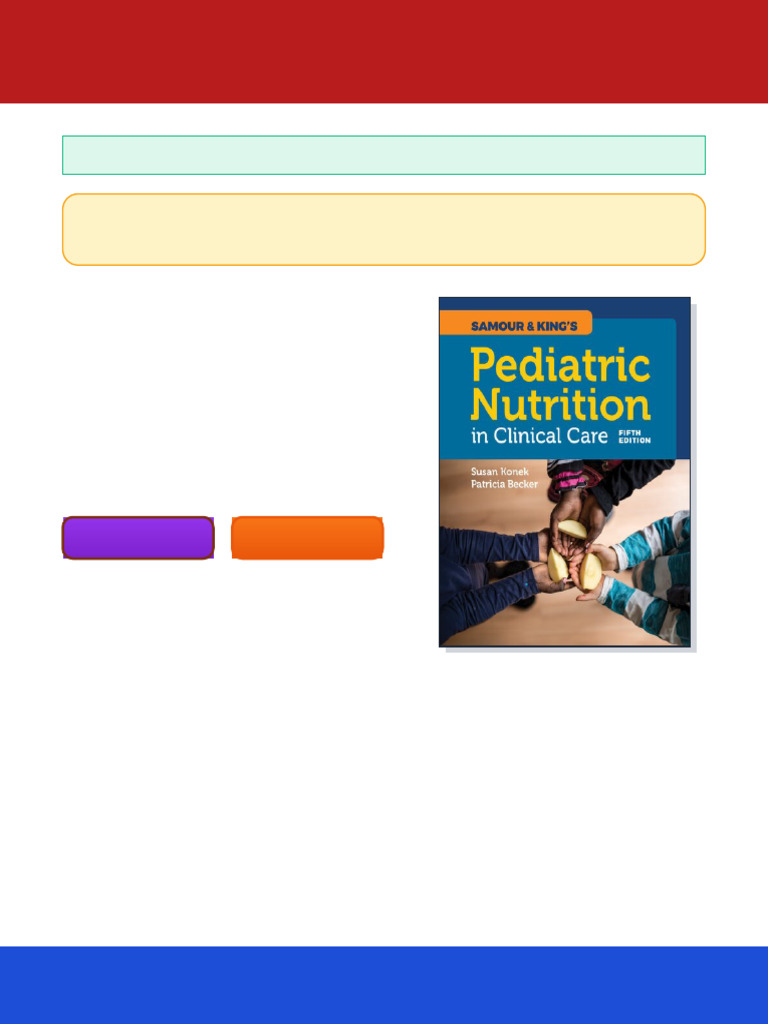 Samour King S Pediatric Nutrition in Clinical Care 5th Edition Susan H ...