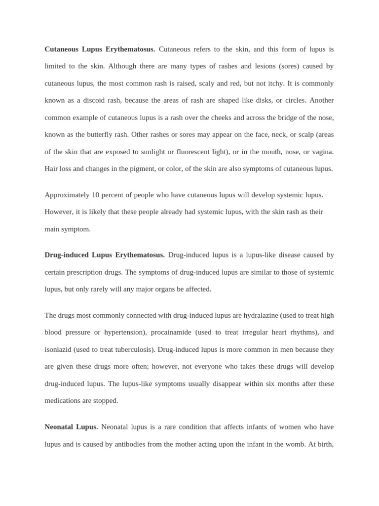 Understanding Lupus: Types and Symptoms | PDF | Medical Diagnosis ...