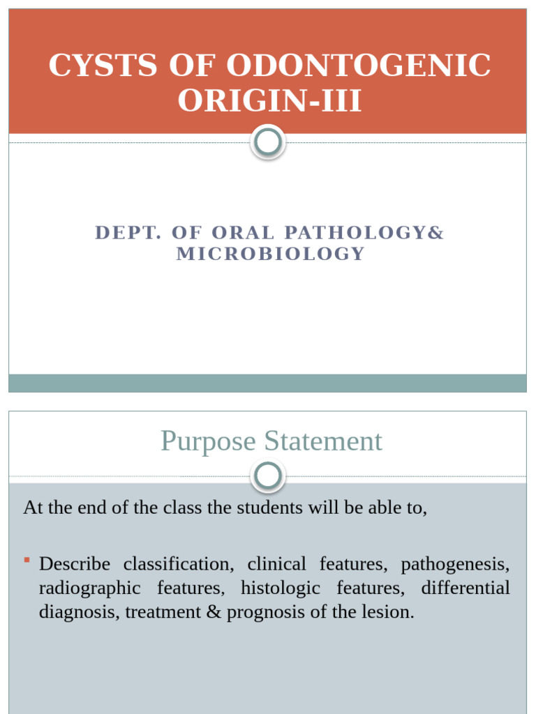 Odontogenic Cysts III | PDF | Anatomy | Neoplasms