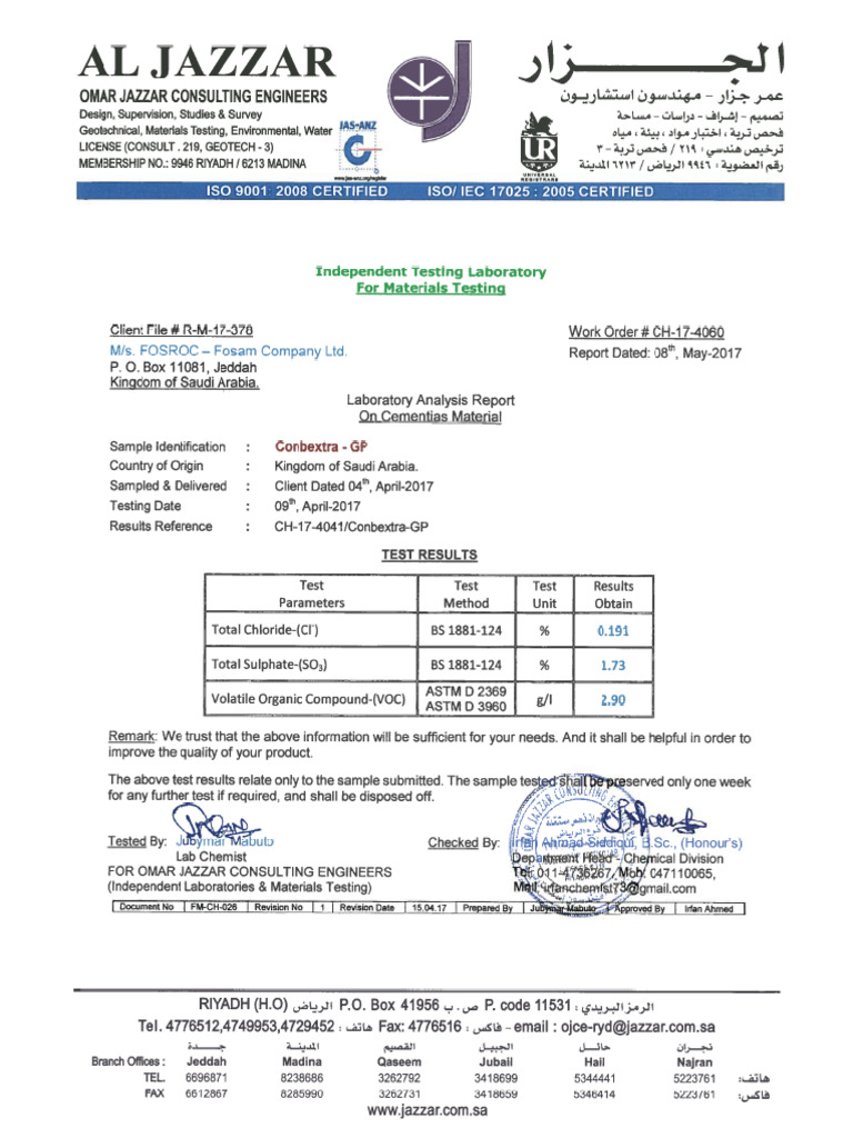 Voc Content Test Report With Method | PDF