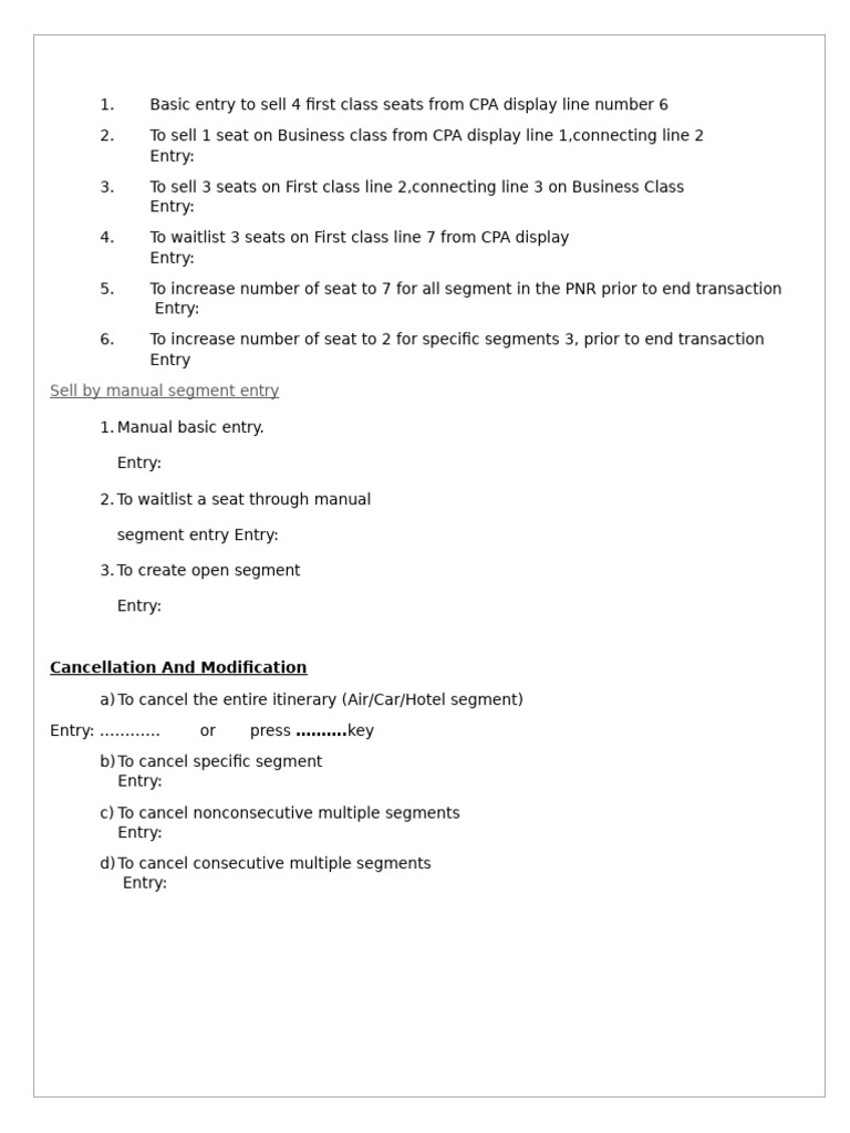 Airline Seat Management Procedures | PDF
