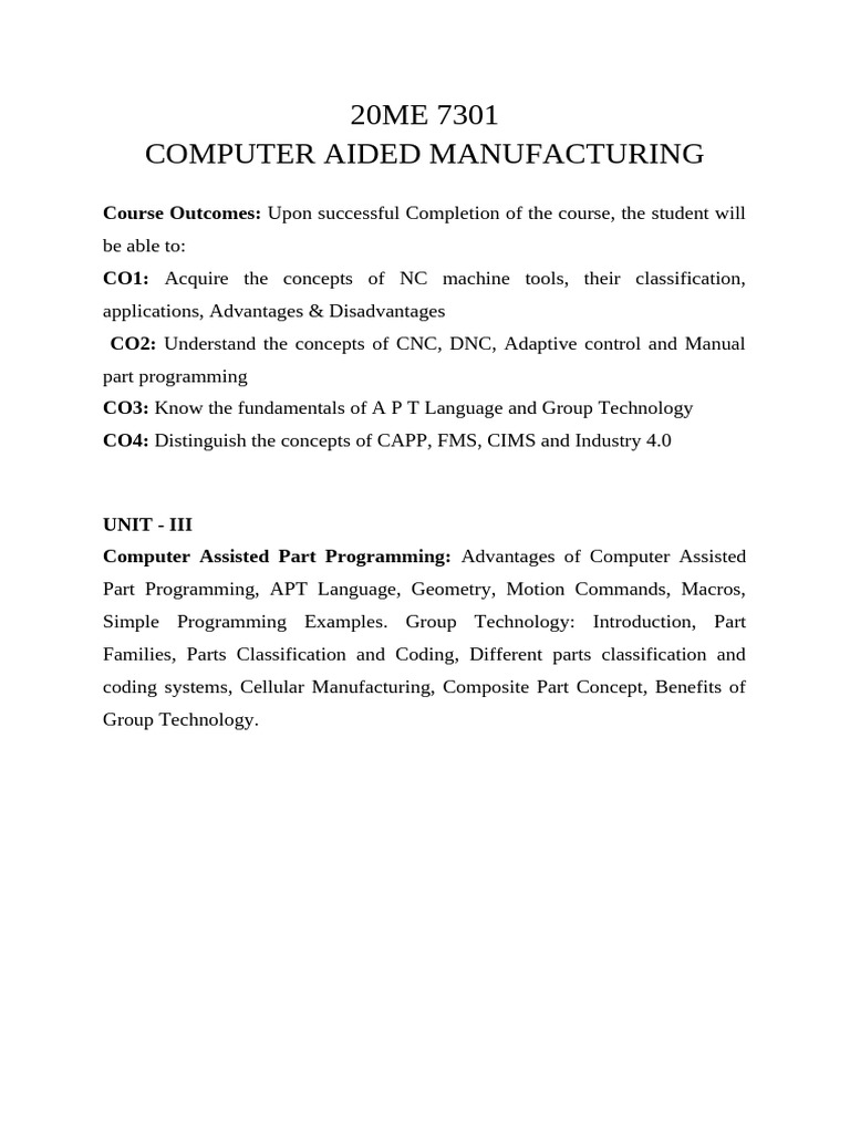 Computer Aided Manufacturing Overview | PDF | Machining | Helix