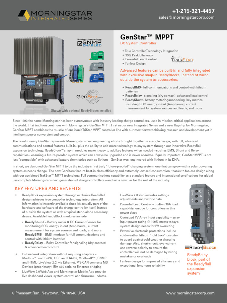 GenStar MPPT Charge Controller Overview | PDF | Computing ...