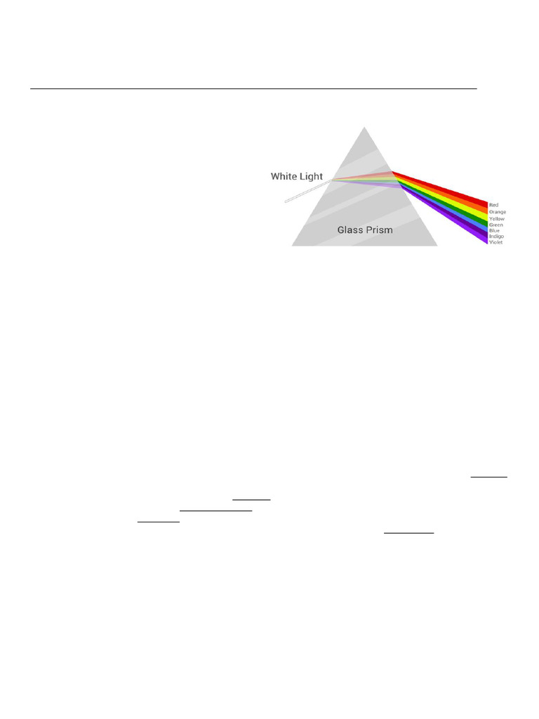 Light Characteristics: Colors of Light | PDF | Light | Rainbow