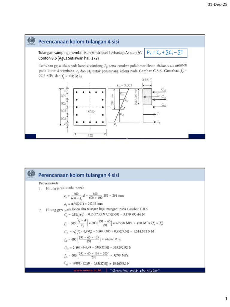 Perencanaan Kolom Langsing SNI 2847:2019 | PDF
