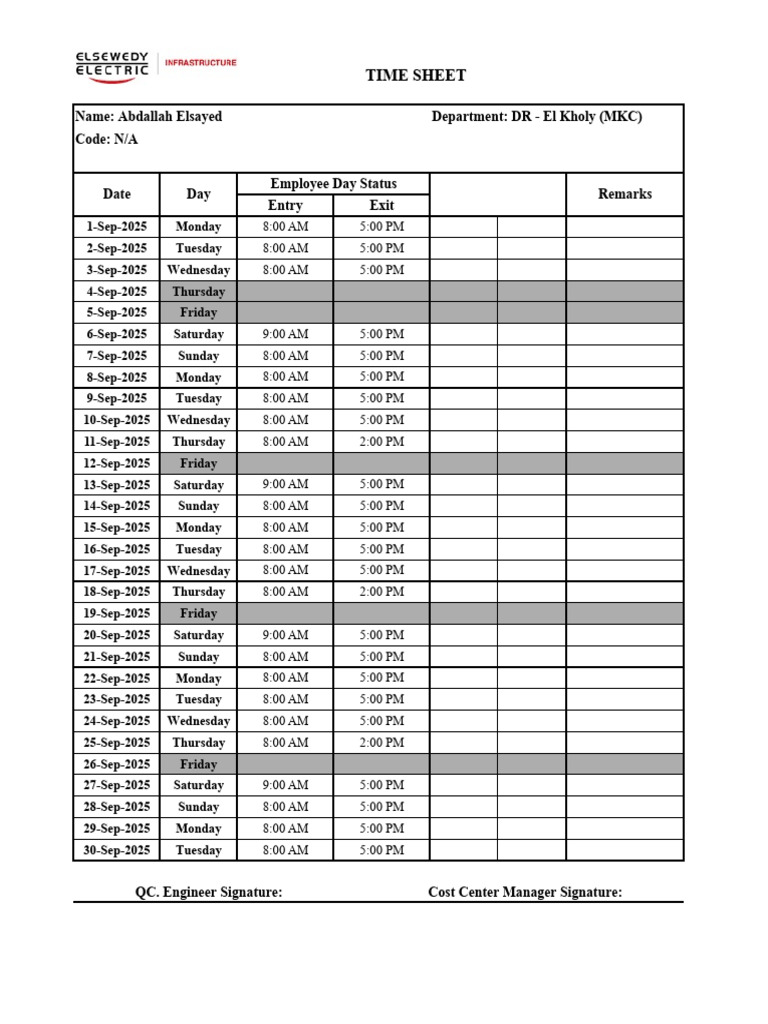 Time Sheet Papers Mon(9-10)-2025 | PDF
