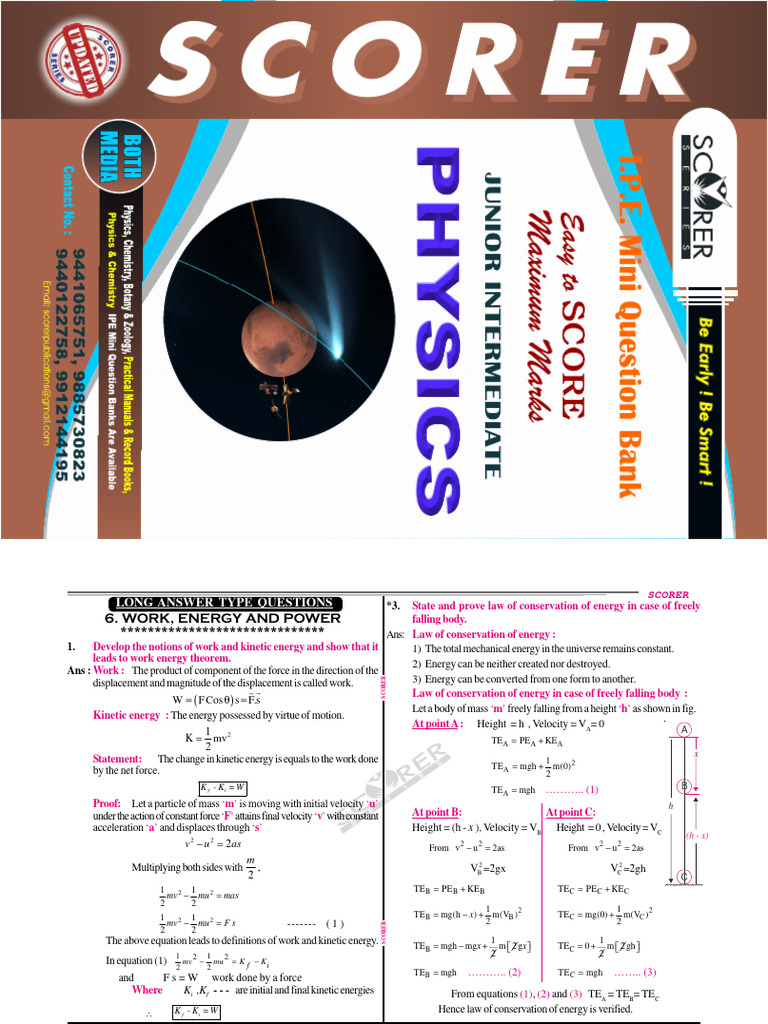 Physics Study Material: Work, Energy, Oscillations | PDF | Acceleration ...