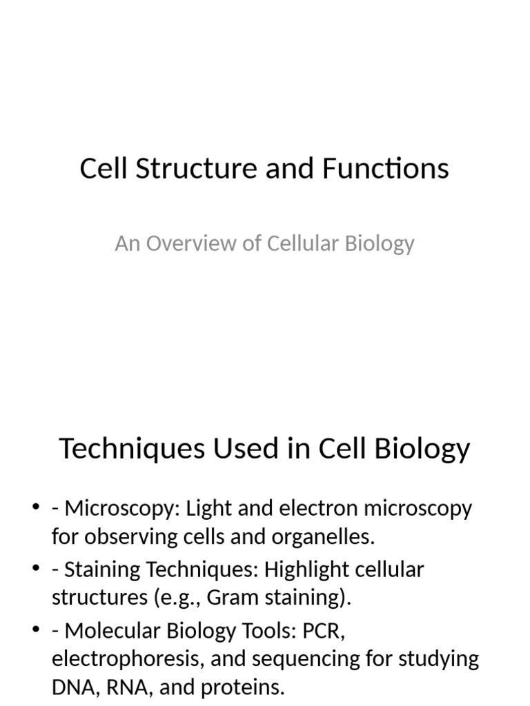Cell Structure and Functions | PDF