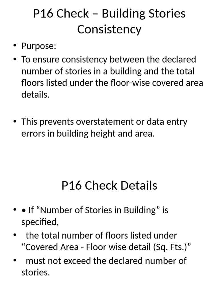 P16 Check: Building Stories Consistency | PDF