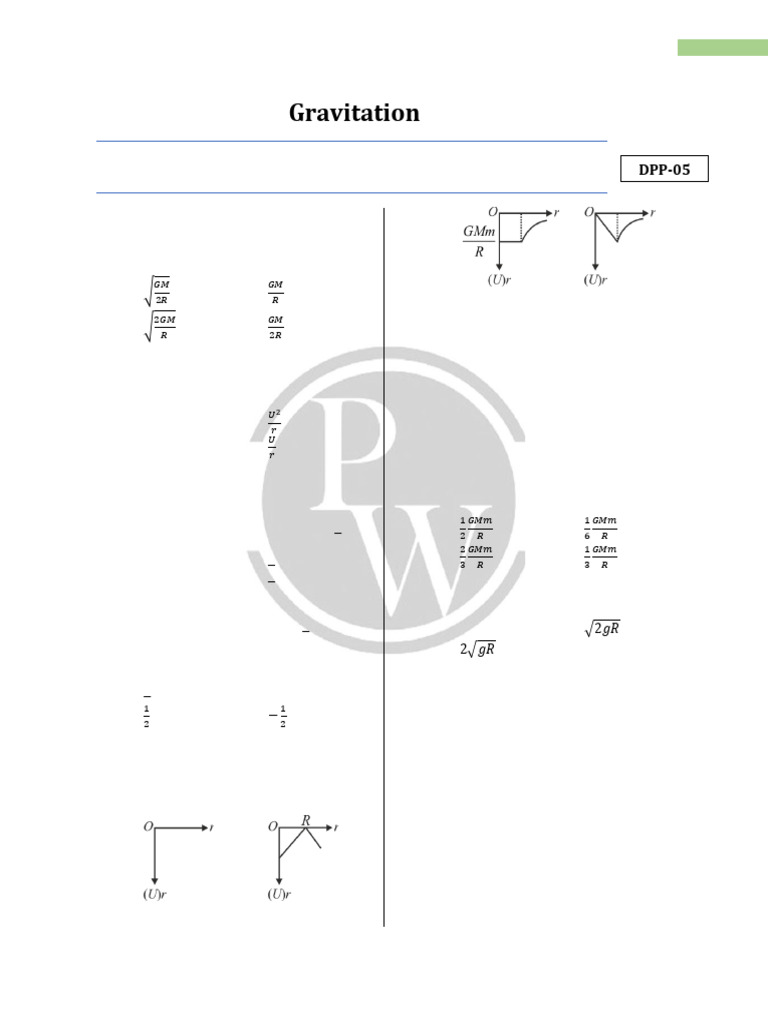 DPP 05 | PDF | Potential Energy | Mass