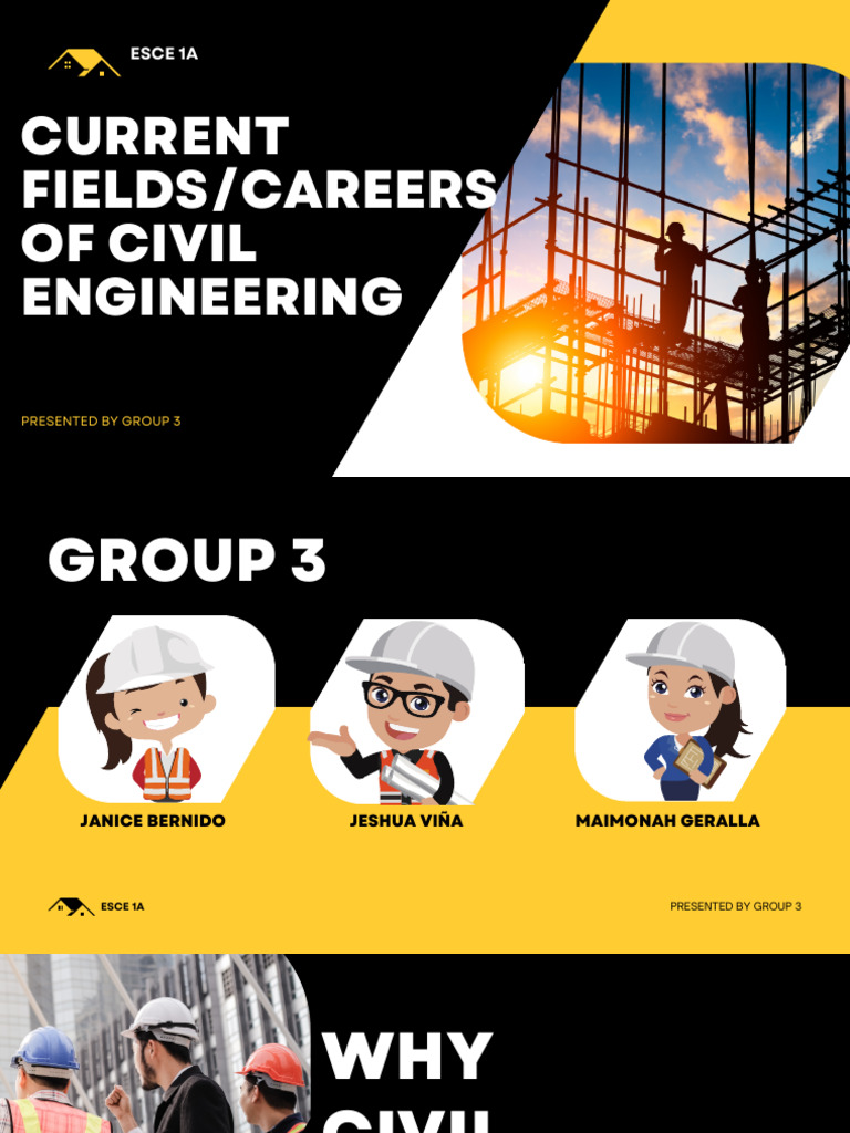 Esce 1a Group 3 Report I Current Fields Careers of Civil Engineering ...