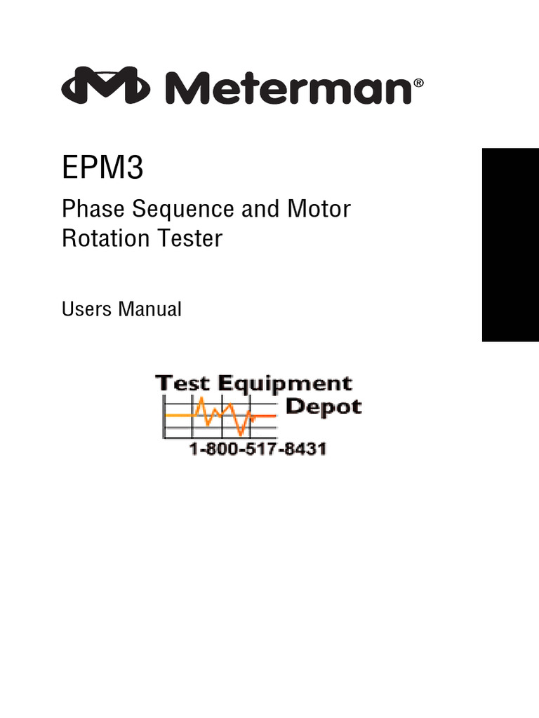 EPM3 Phase Sequence & Motor Tester Manual | PDF | Fuse (Electrical ...