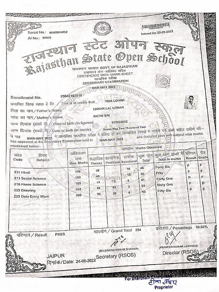 Mark Sheet | PDF
