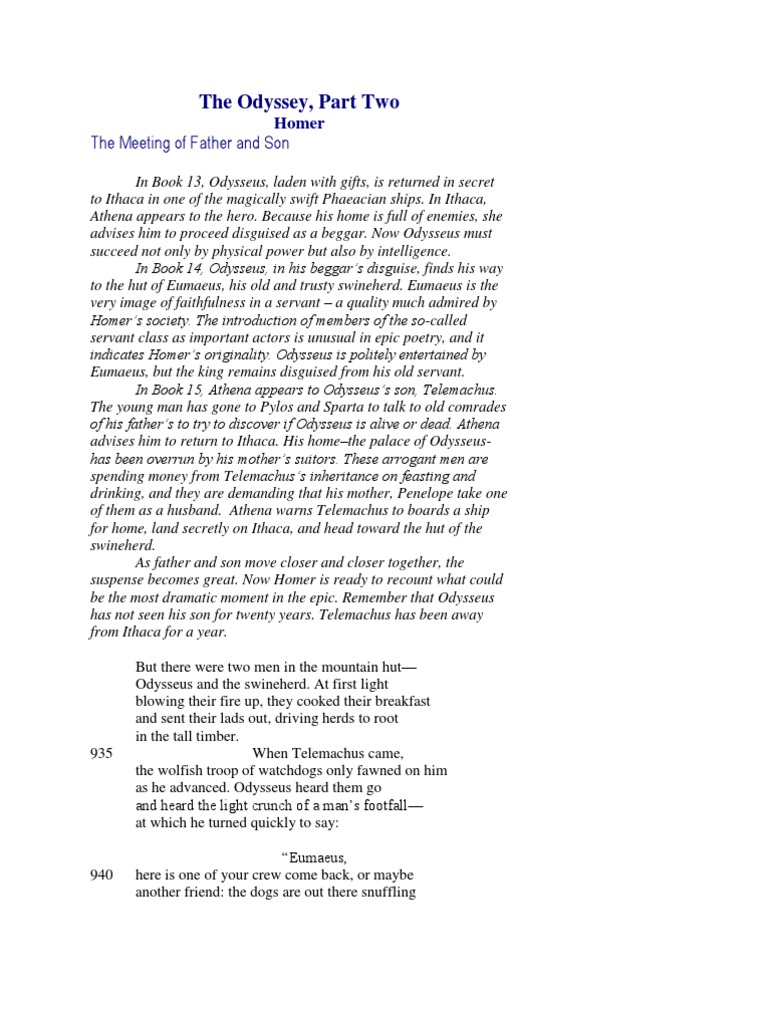 The Odyssey Part 2 | PDF | Odyssey | Penelope