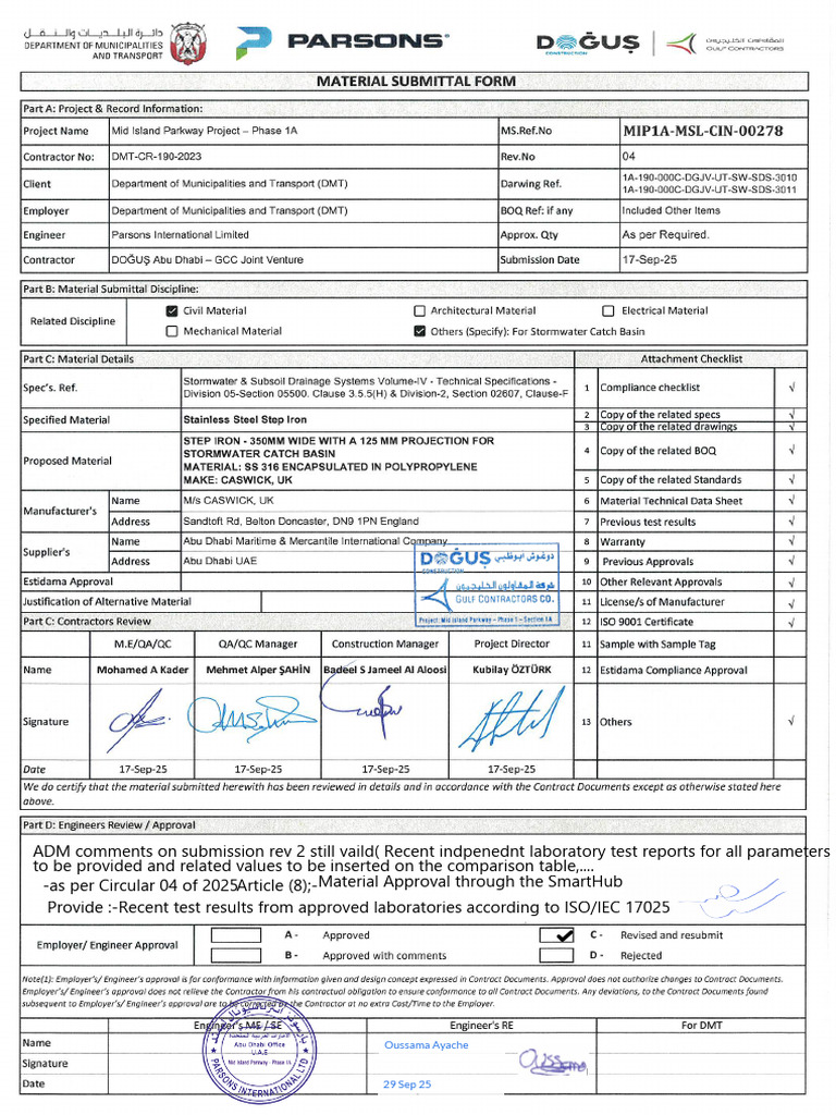 ADM Comments on Material Submission Rev 2 | PDF | Specification ...