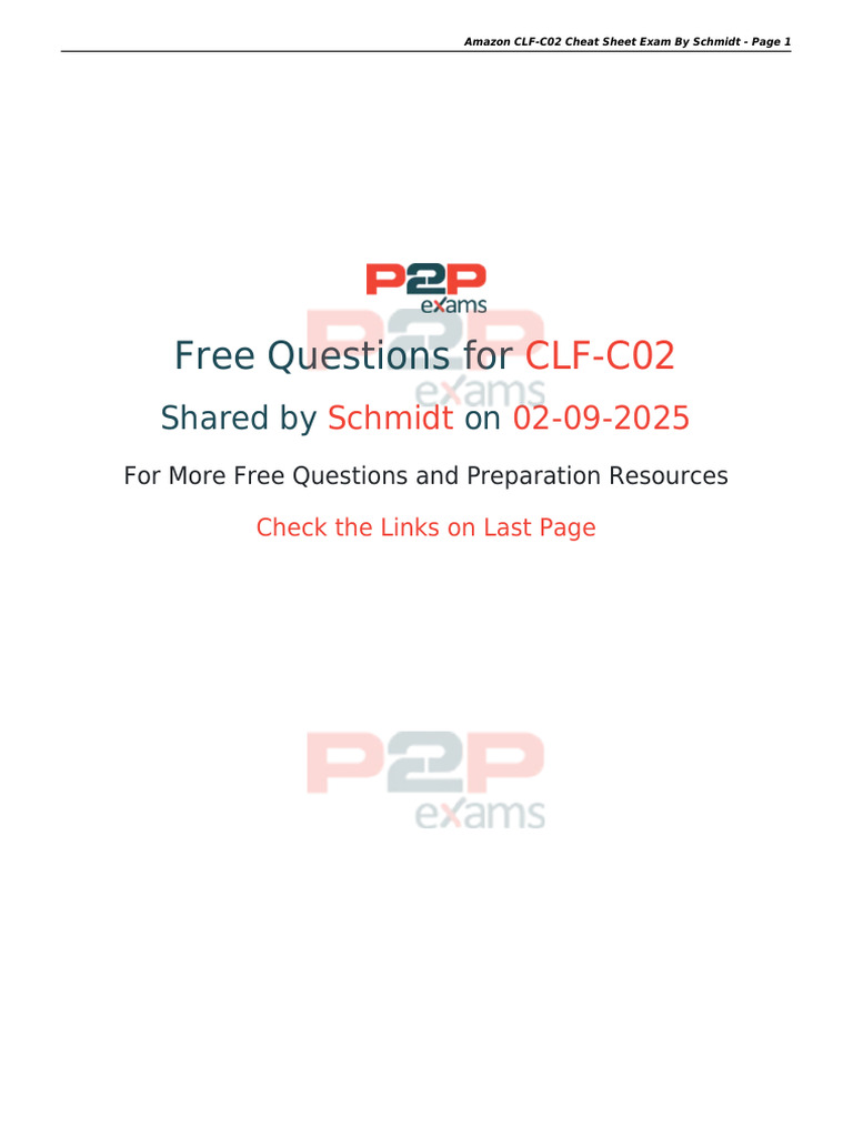 Amazon CLF-C02 Exam Cheat Sheet | PDF | Amazon Web Services | Cloud ...
