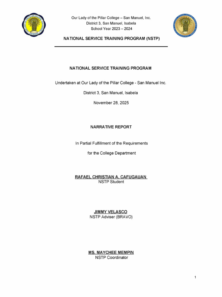 Narrative Report Template 1.PDF | PDF