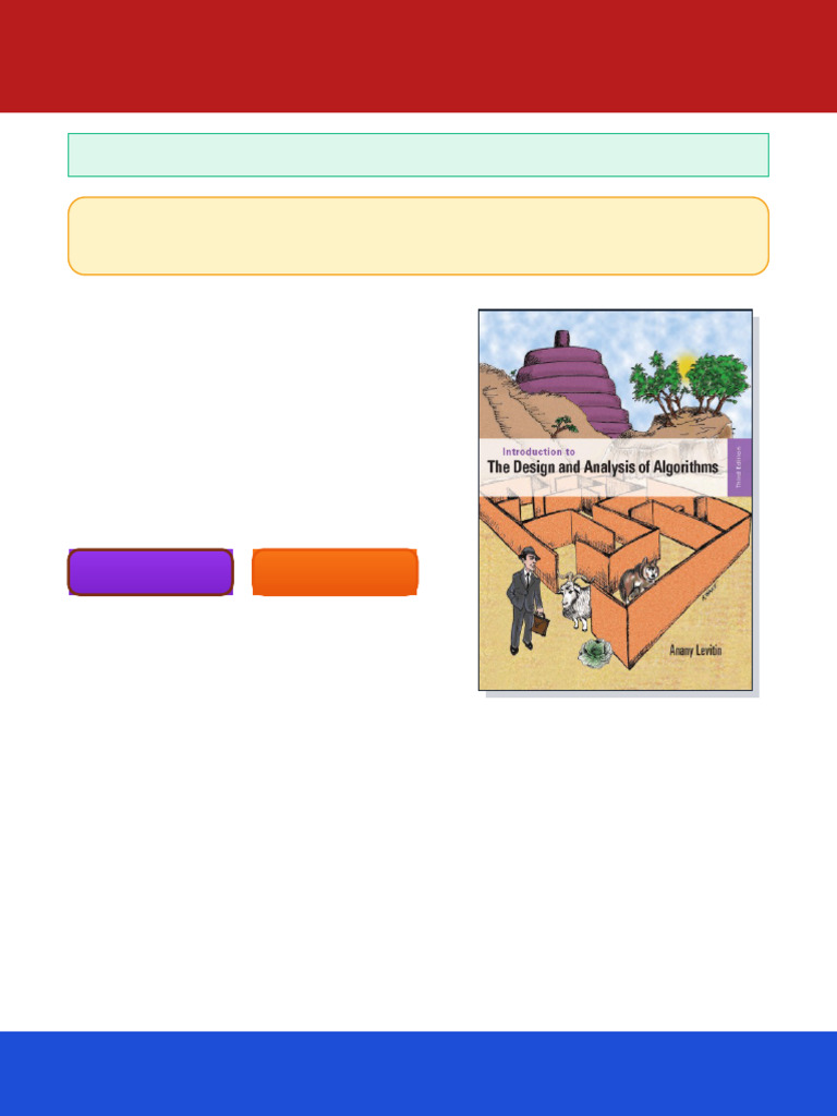 Introduction to the design and analysis of algorithms 3rd edition ...