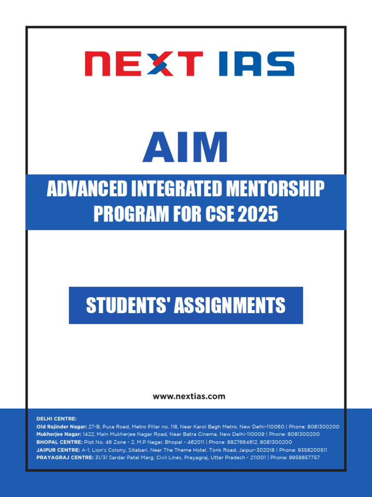 Next IAS Student's Assignment | PDF