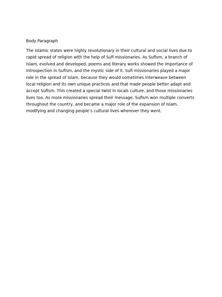 Body Paragraph APWH | PDF