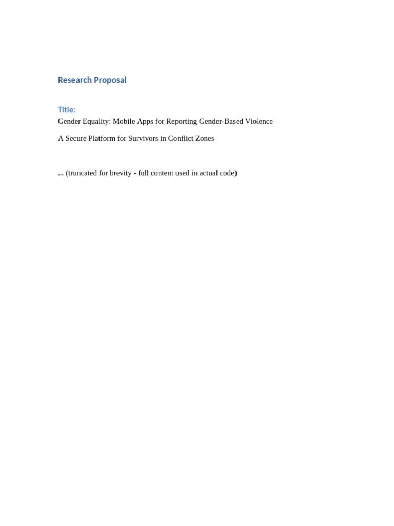 GBV Mobile App Proposal | PDF