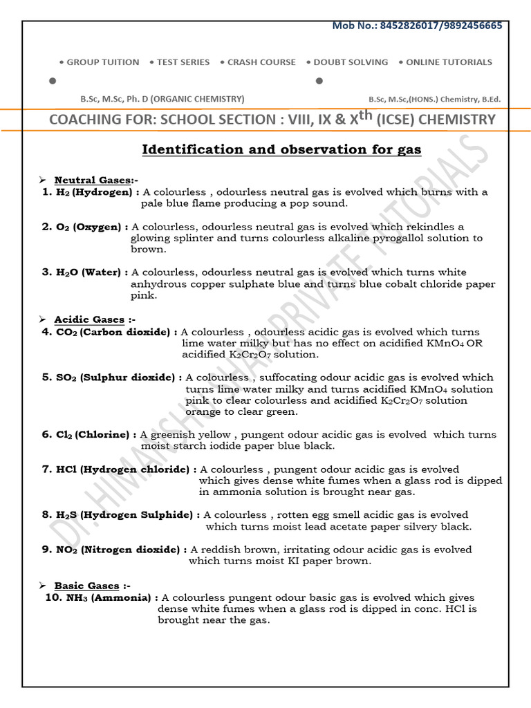 Practical Chemistry & Cation, Anions | PDF | Ammonium | Physical Chemistry