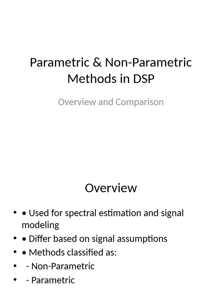 Parametric Vs Non Parametric DSP | PDF