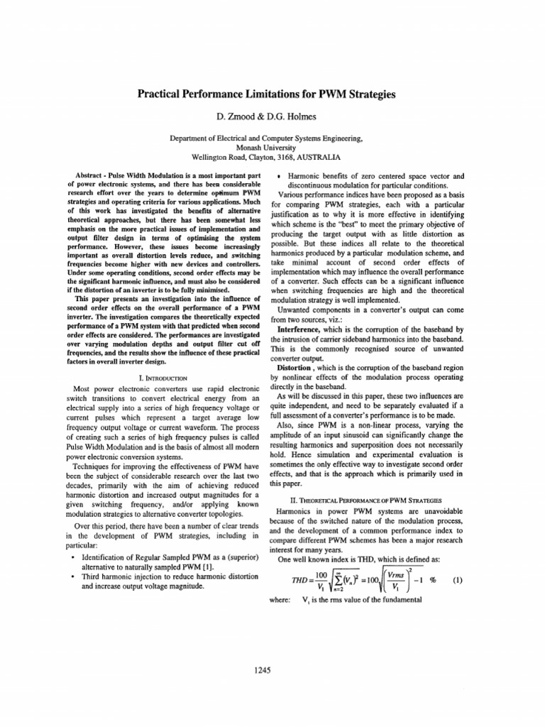 Practical Performance Limitations For PWM Strategies | PDF | Power ...