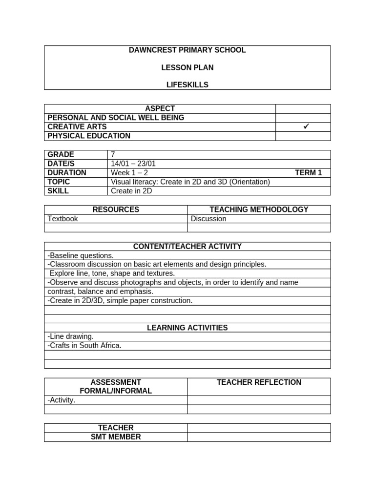 V.a Lesson Plans Gr 7_070532 | PDF | Lesson Plan | Teachers