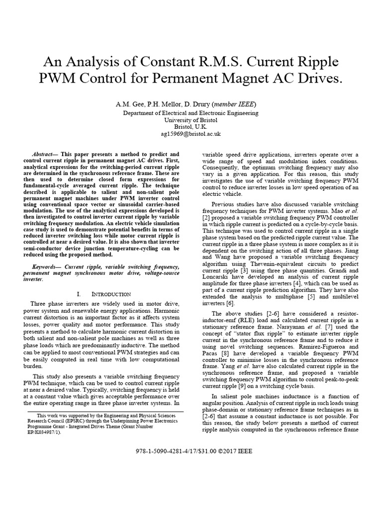 An Analysis of Constant R.M.S. Current Ripple PWM Control For Permanent ...