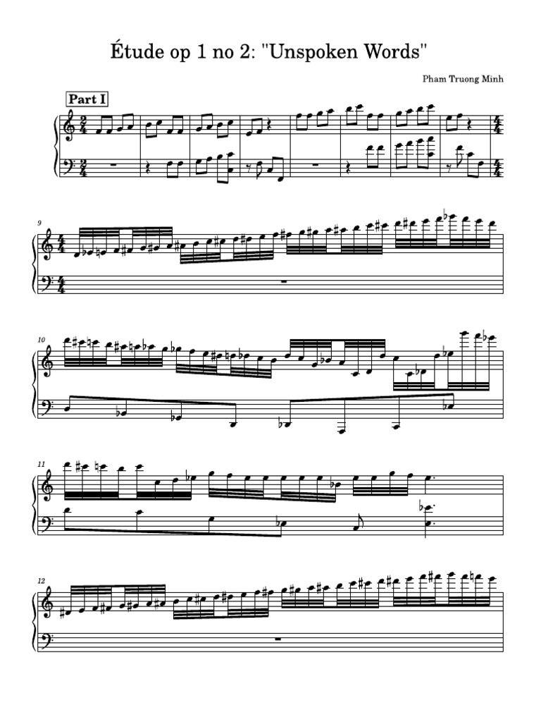 Etude Op 1 No 2 Unspoken Words | PDF